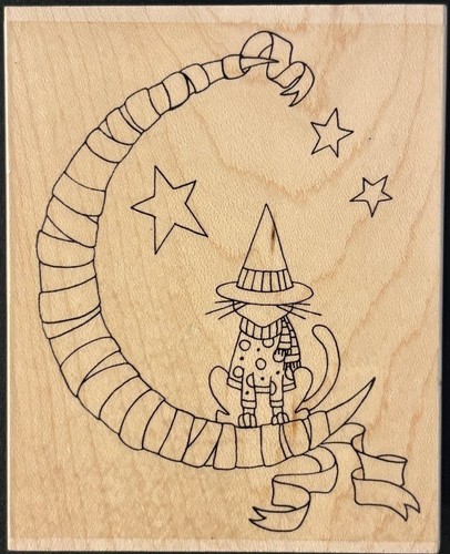 Impression Obsession Halloween Witchy Kitty 2 Rubber Stamp | eBay