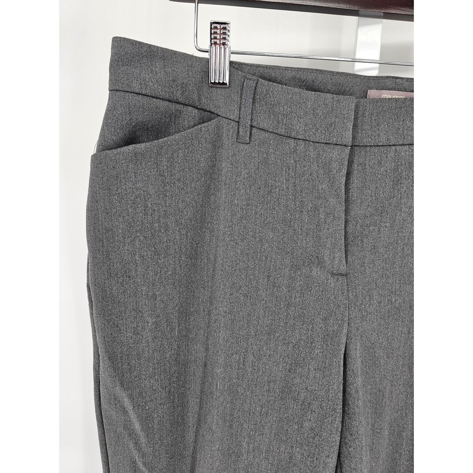 Maurices womens Sz 14 Short Straight Leg Dress Pants Gray | eBay