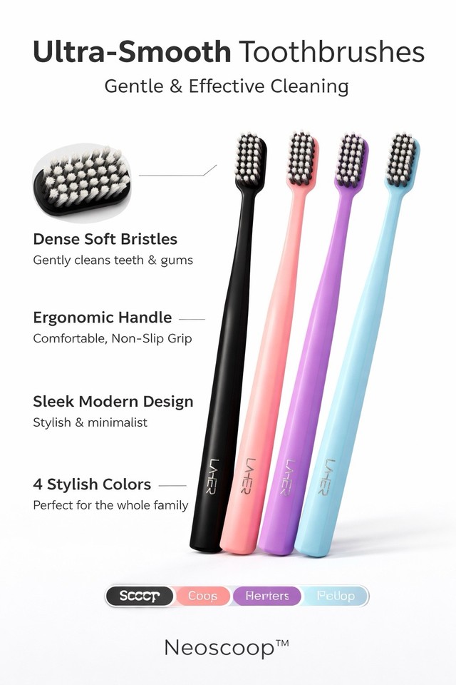 Neoscoop™ Ultra Soft Toothbrush | Dense Soft Bristles | Gentle Gum Care ...