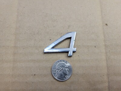 OEM "4" Chrome Individual Letter Lettering Emblem Badge Logo Nameplate ...