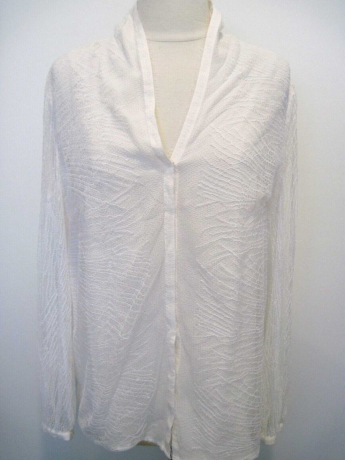 Escada Women’s Silk Blouse Cream Color White Chiffon … - Gem