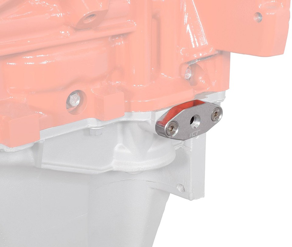 ICT Billet LS Oil Port Adapter 1/8" NPT Turbo Oil Feed Plate ...