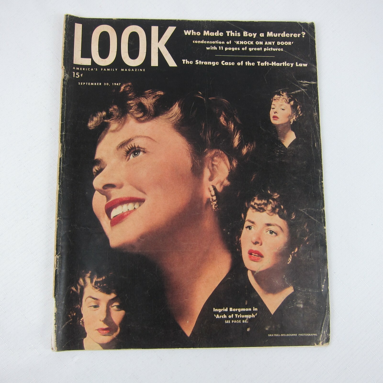 LOOK Magazine September 1947 Ingrid Bergman, Evita Peron, Taft-Hartley ...