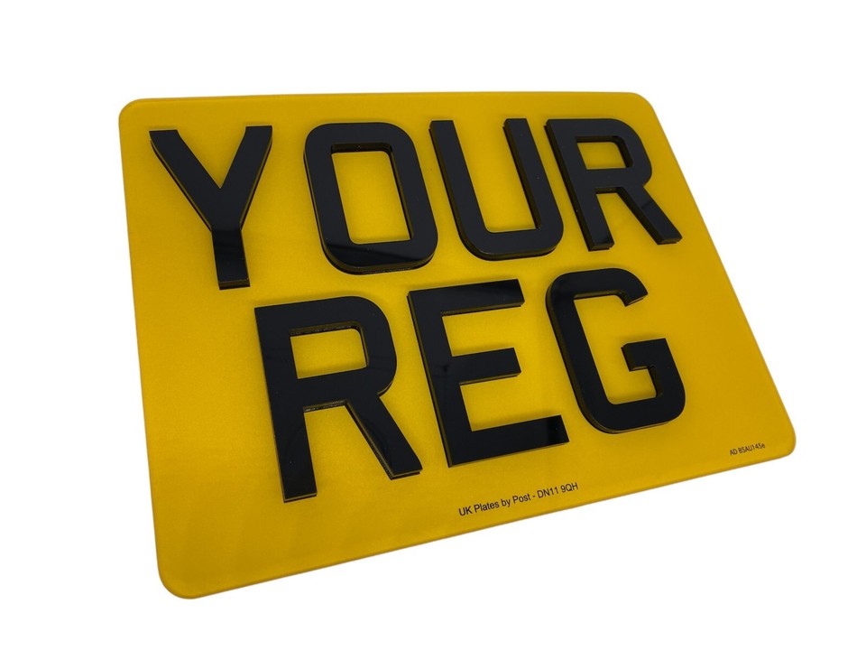 9x7 Square Motorcycle Number Plate Reg Registration 100% Road/MOT Legal ...