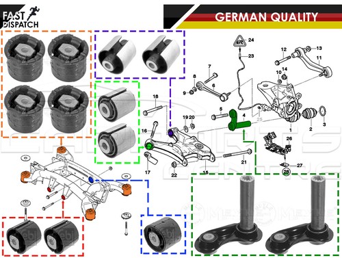 FOR BMW X5 E53 REAR SUBFRAME FRONT DIFF DIFFERENTIAL BUSH BUSHES ...