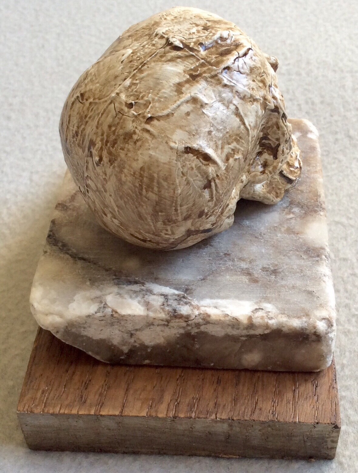 VINTAGE MEMENTO MORI PRIESTS ALTAR TABLE CHAMBER FIGURINE STATUE RELIC ...