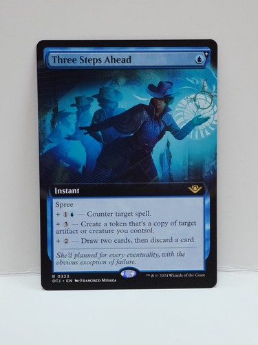 1x EXTENDED ART Three Steps Ahead, NM, Outlaws (OTJ), Magic: the Gathering, MtG | eBay