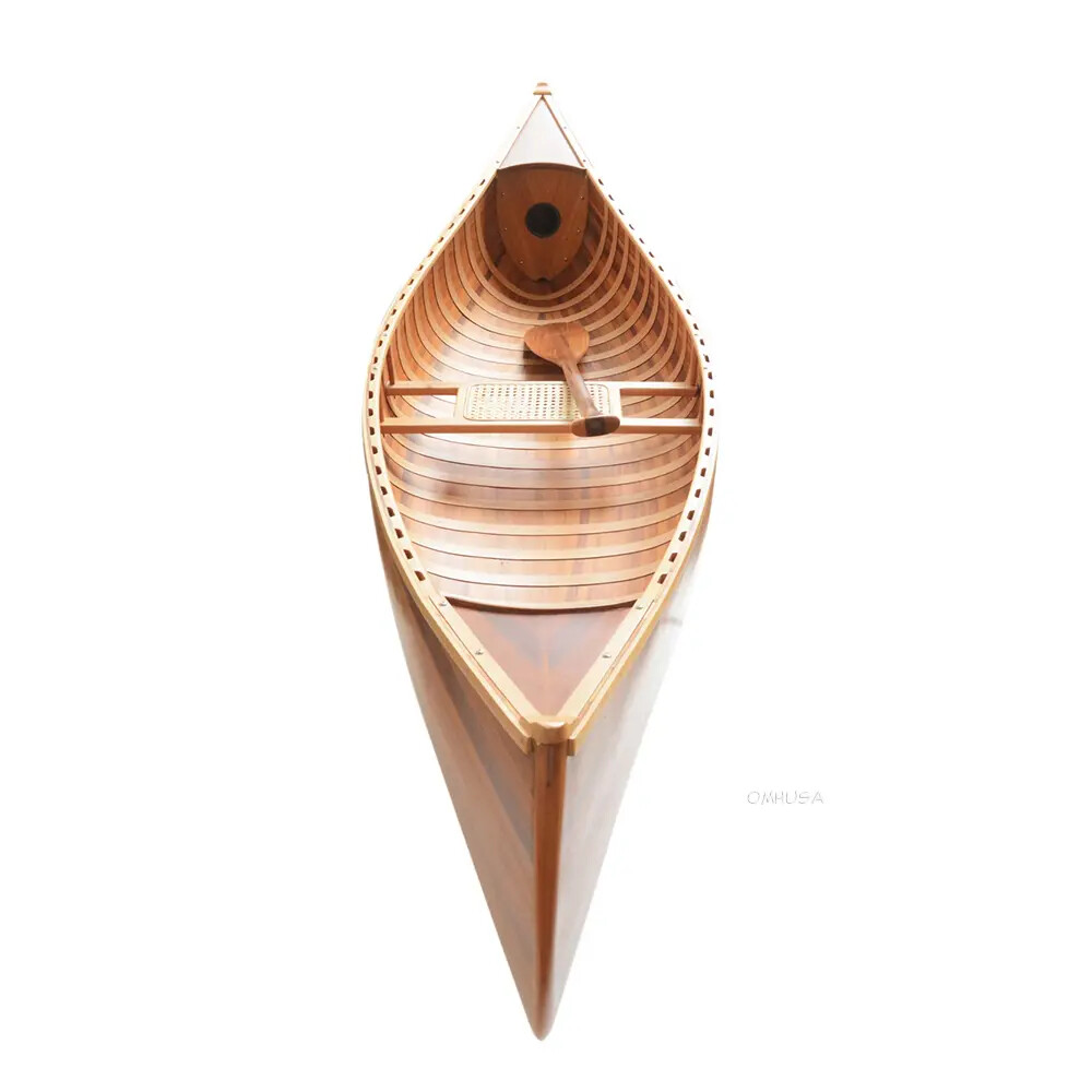 Handcrafted Cedar Canoe Display Piece with Paddle – Matte Finish ...