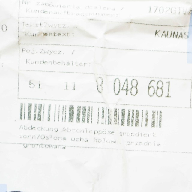 BMW 5 F10 Front Bumper Tow Cover 8048681 51118048681 for sale online | eBay