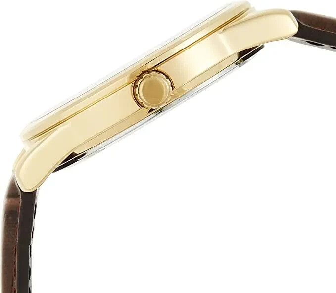 NEW MENS CLASSIC CASIO BLACK DIAL EASY READ NUMERALS BROWN CROC LEATHER ...