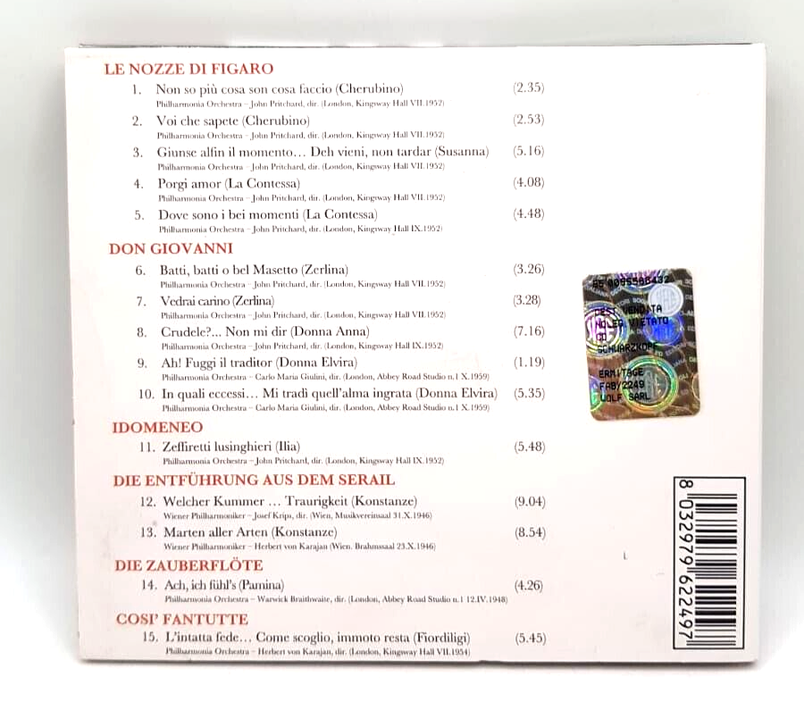 ELISABETH SCHWARZKOPF - THE MOZART DIVA OPERA ARIAS E RARITIES - CD ...