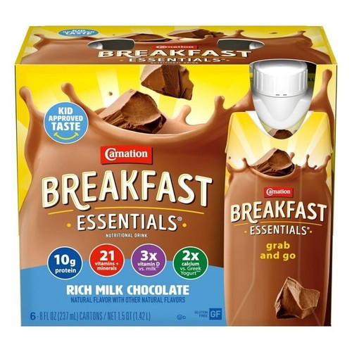 Carnation Breakfast Essentials Nutritional Protein-Packed Drink Shakes ...