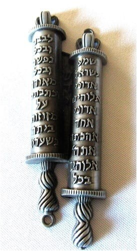 Jewish Mezuzah Pewter Shema Scroll in Hebrew | eBay
