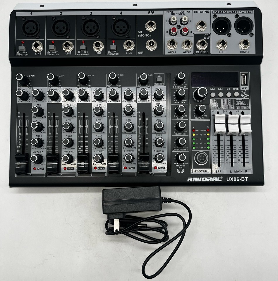 Riworal 6 Channel Audio Interface Sound Board Mixing Console | eBay