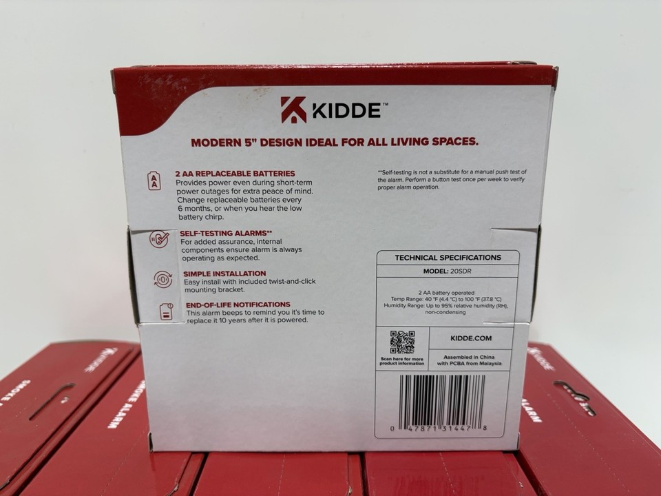 Lot Of (6) Kidde 5" Smoke Detector Alarm White AA Battery Powered 20SDR ...