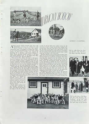 Harmony Hollow Hunt 1936 NJ Edward Rose, Joseph Roebling, H. S. Maddock ...