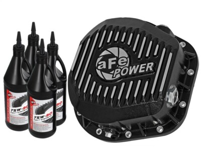 aFe Pro Series Rear Diff Cover Kit Black w/ Gear Oil 86-16 Ford for F ...
