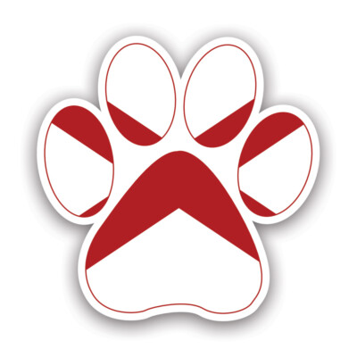 Alabama State Paw Print Sticker Decal - Weatherproof - dog cat pet ...