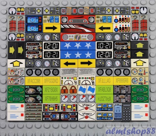 LEGO - Printed Tiles Lot 1x1 1x2 2x2 - Decorated Flat Plate Smooth ...