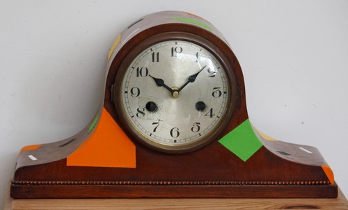 VINTAGE 38cm Napoleon Mantel Clock - 1980s Memphis Style Mid Century ...