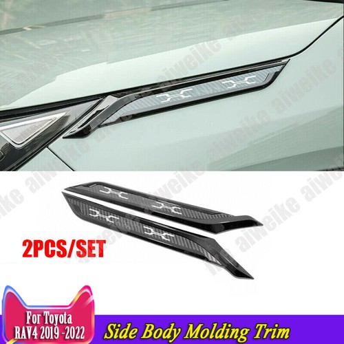 For Toyota RAV4 2019-2024 ABS Black Car Front Side Body Molding Trim ...