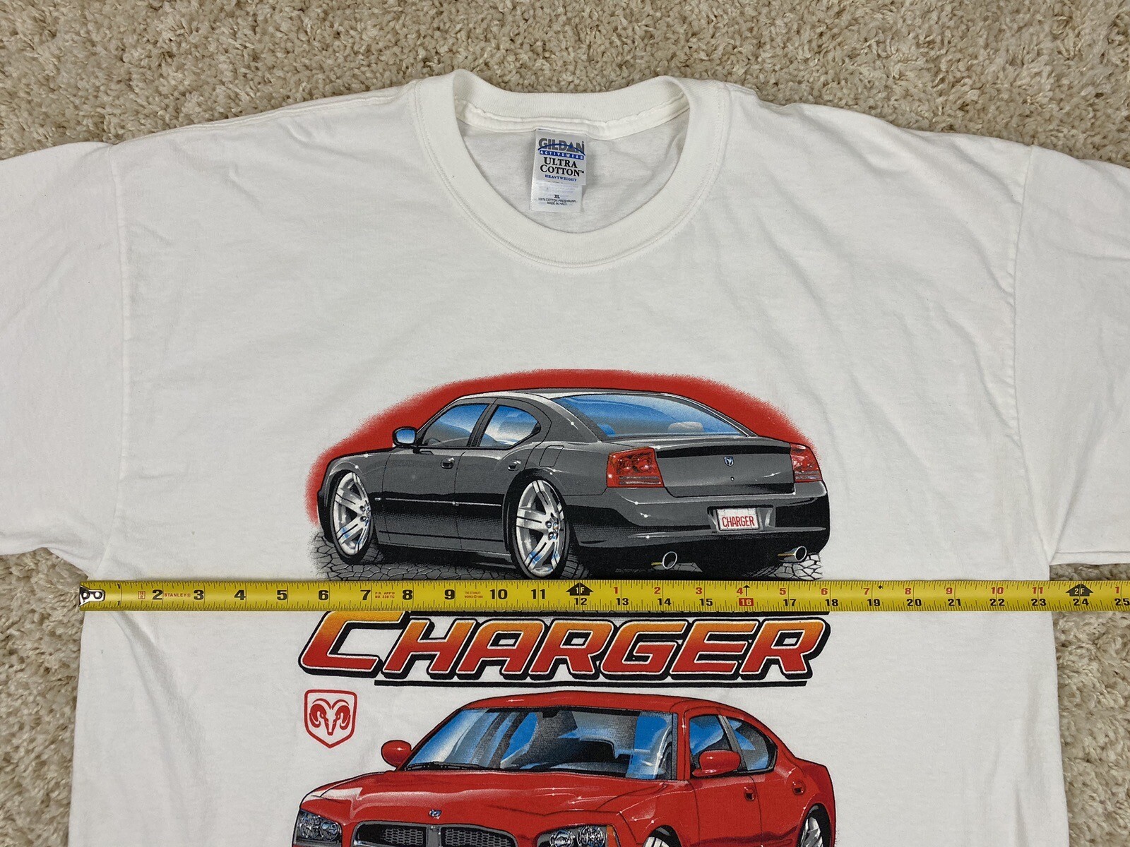 VINTAGE 2000s DODGE CHARGER 6TH GEN LX HEMI T SHIRT X… - Gem