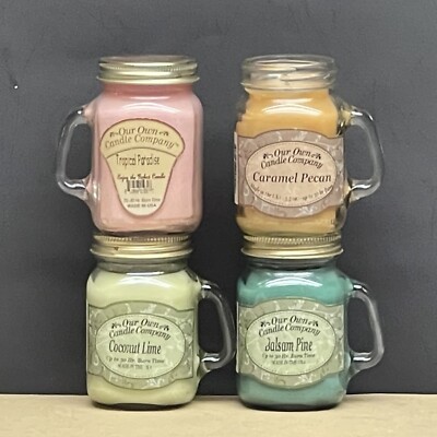 Our Own Candle Company CANDLES 3.5 oz MINI MASONS Mason Jar Candles ...