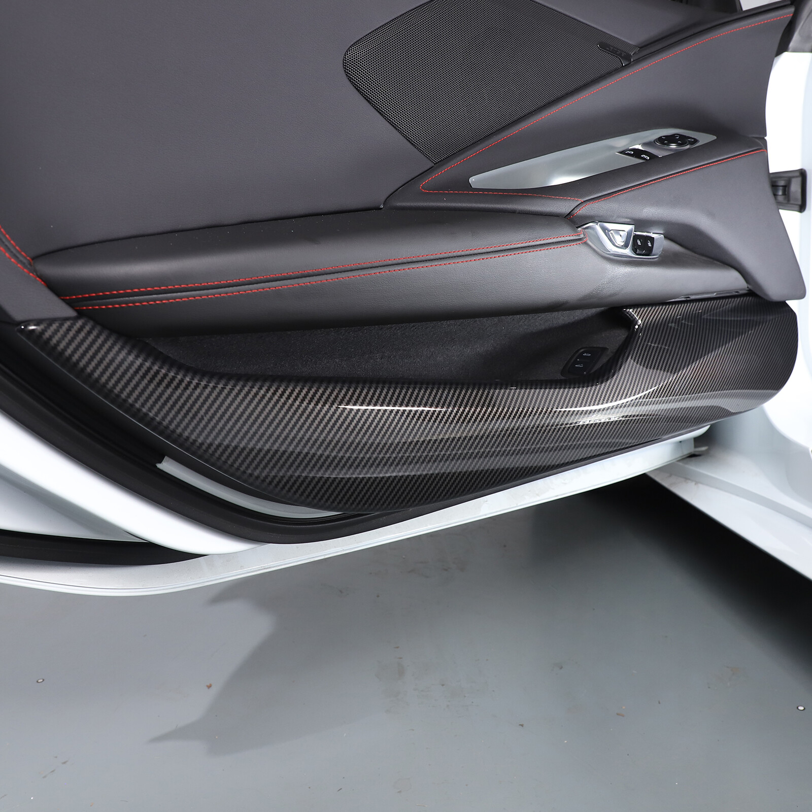 Carbon fiber ABS Car Door Bottom Anti Kick Trim Cover For Corvette C8 ...