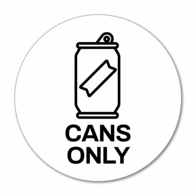 Cans Only Recycle Sticker Decal Window Sign Graphic Bin Car Safety | eBay