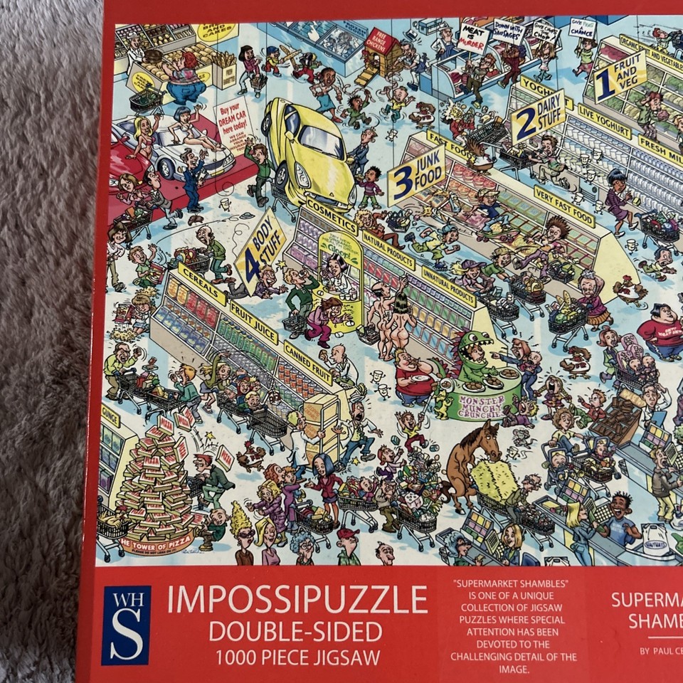 WH Smith Jigsaw ImpossiPuzzle Double Sided Supermarket Shambles 1000 ...