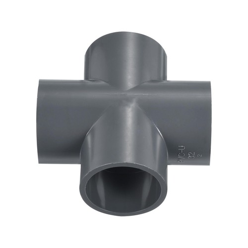 32mm PVC Water Pipe Fittings 4 Way Tee Cross Joint Connectors Adapters ...