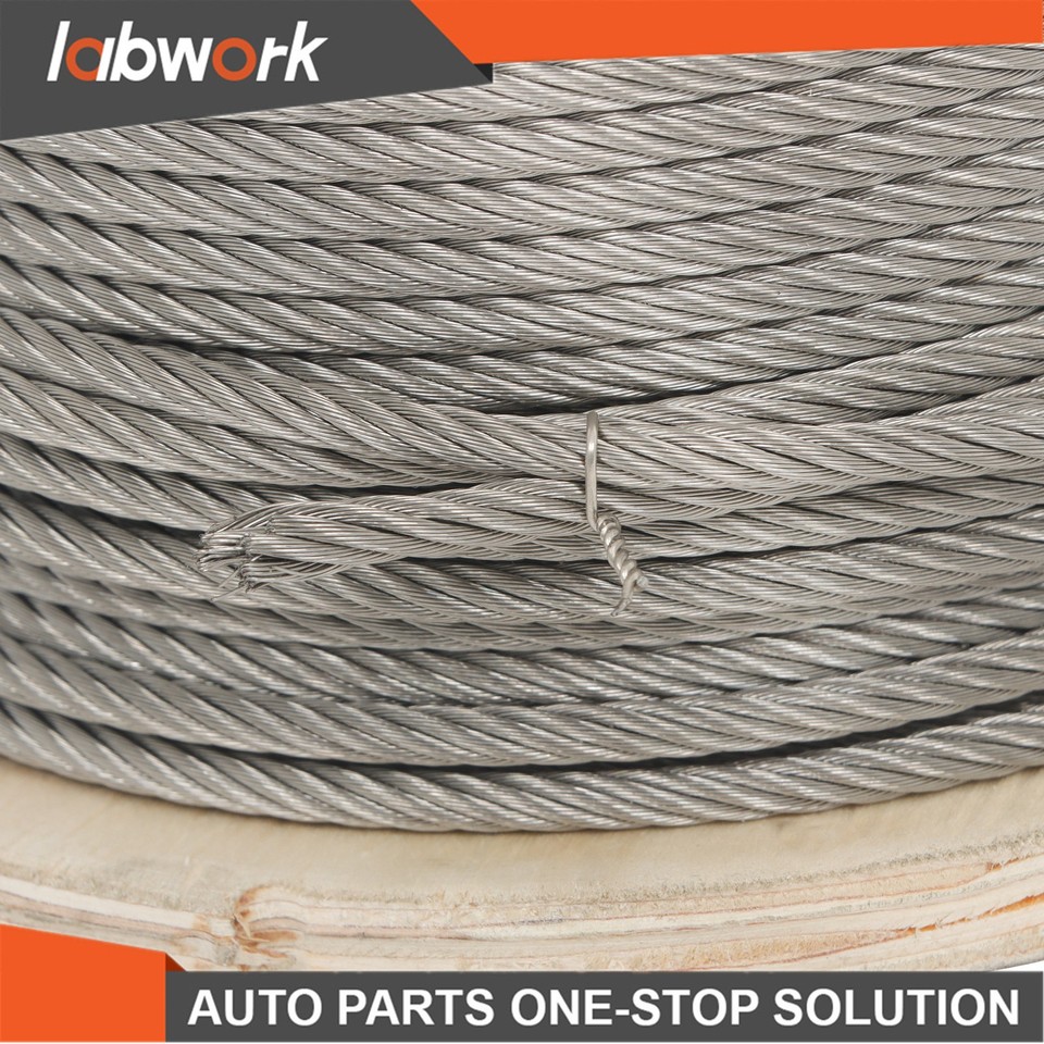 Labwork T304 3/16" Stainless Steel Cable 7 x 19 Strands 250FT Wire Rope ...