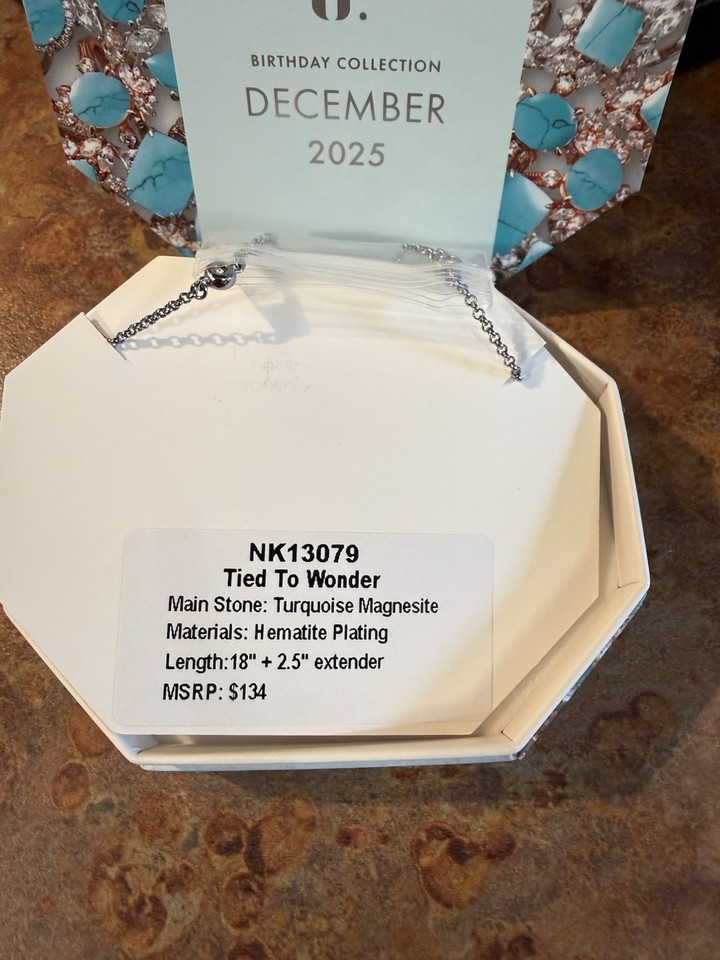 Bomb Party December 2025 Birthday Necklace “Tied To Wonder” On Hematite ...