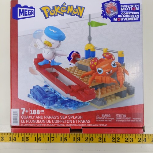 Mega Pokemon Quaxly & Paras Sea Splash Building Toy Nintendo Mattel ...