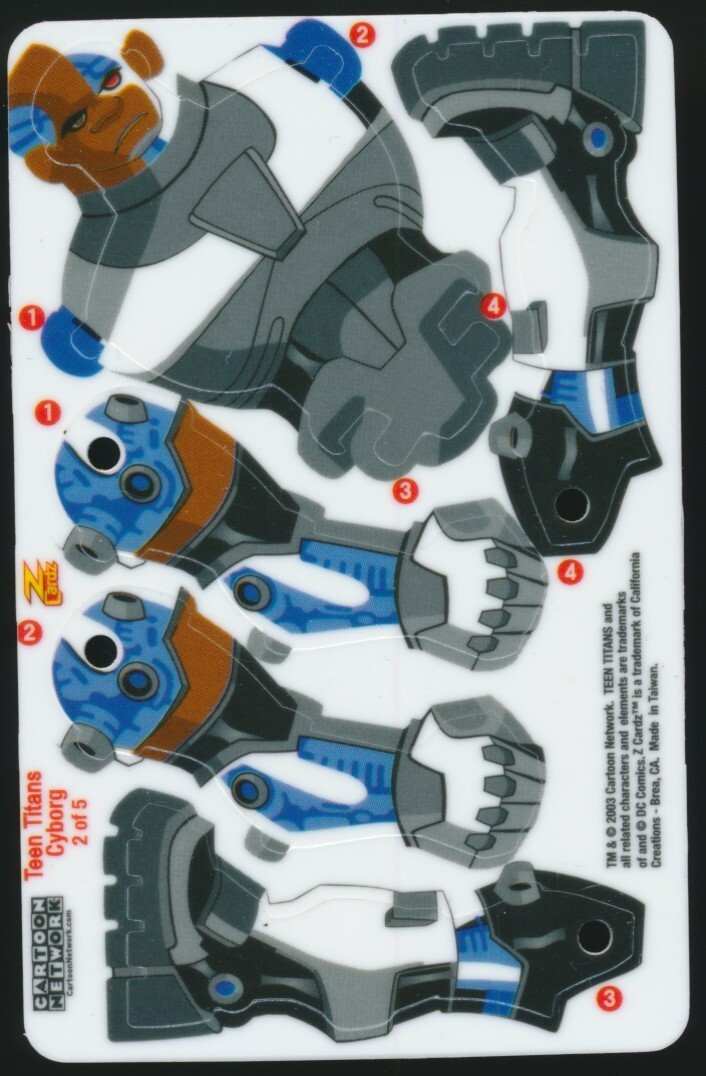 CYBORG 2003 DC Comics Cartoon Network Z Cardz Teen Titans 3-D Plastic ...