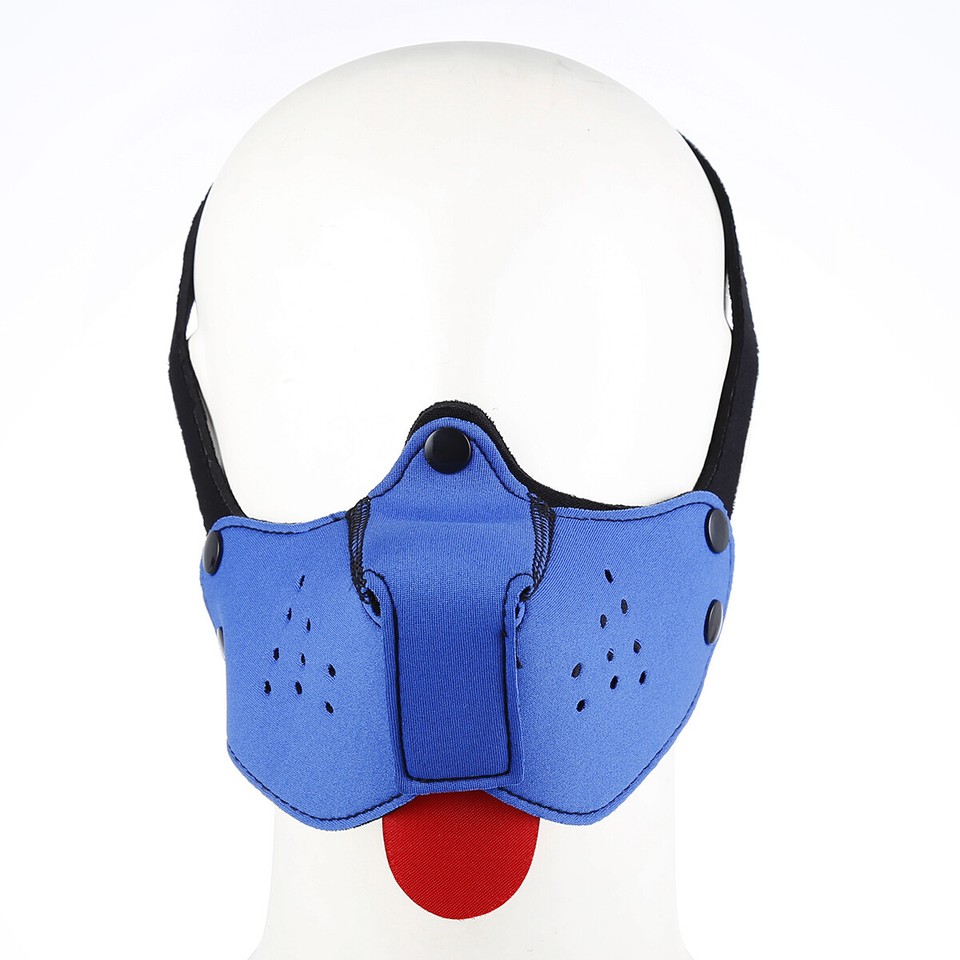 Adjustable Fashion Cosplay Latex Rubber Padded Dog Mask with Detachable ...