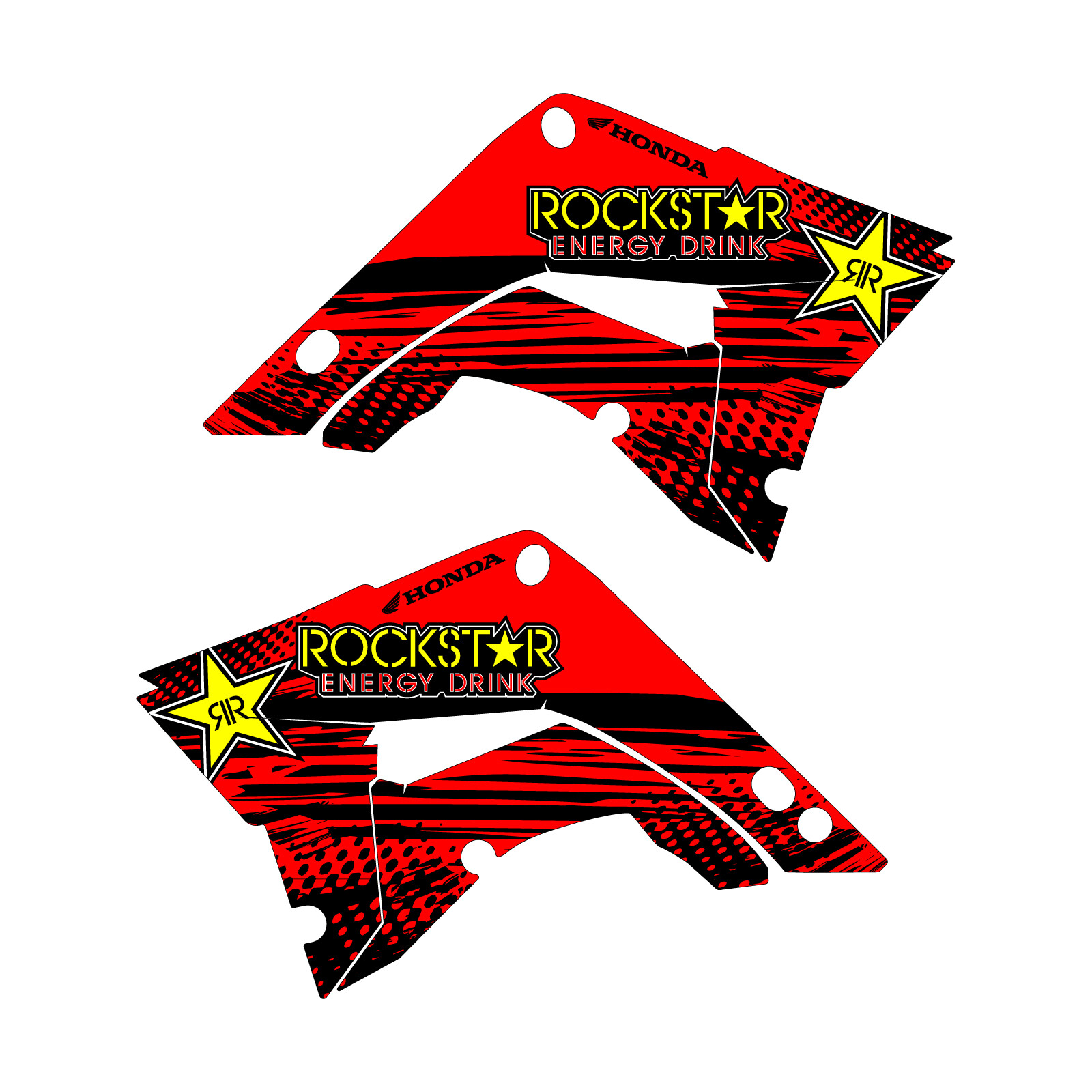 Polisport Restyle CR125 CR250 Rockstar Shroud Graphics Red Gen1 FREE ...