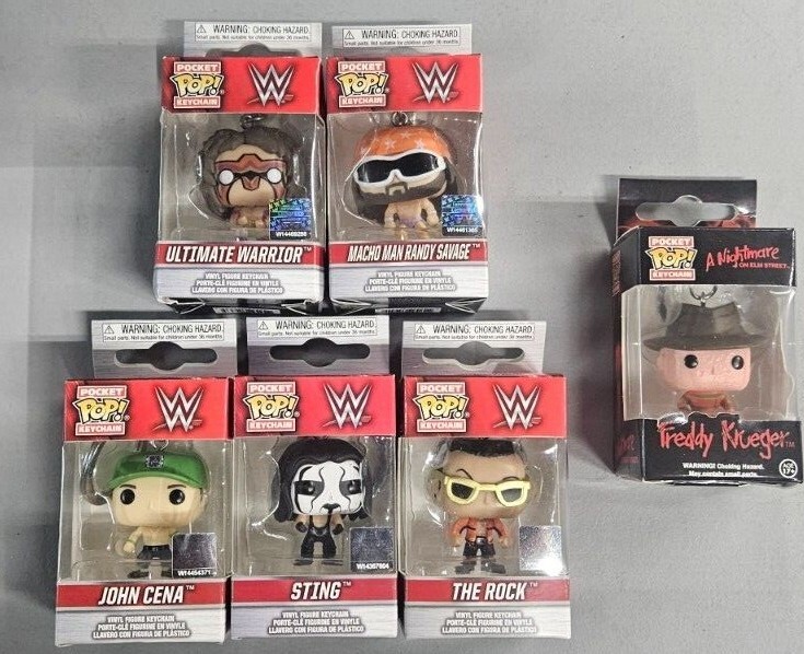 FUNKO POP WWE Keychain lot pick & choose new sting/the rock/john Cena ...