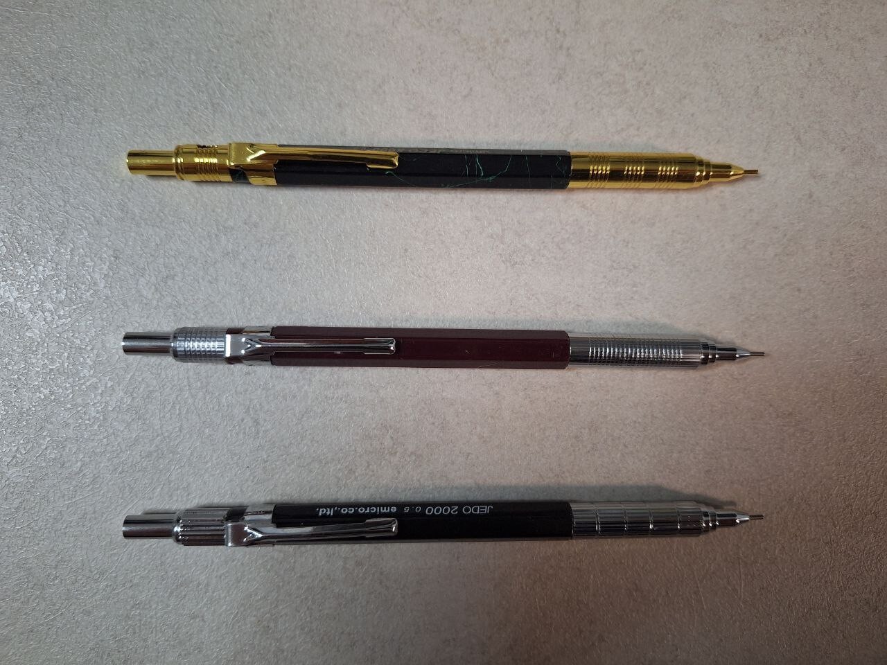 Set of 3 Mechanical Pencils - MicRo JeDo-2000, JeDo-3000, JeDo-5000 ( 0 ...