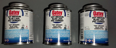 *3PACK* Oatey Blue Lava 8 Oz Medium Blue PVC Cement | eBay