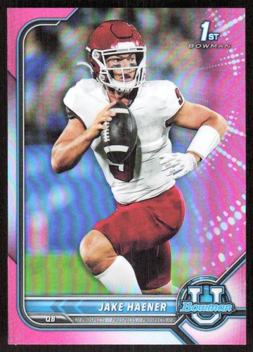 2021 1877E Bowman University Chrome Pink Refractor Jake Haener Fresno ...