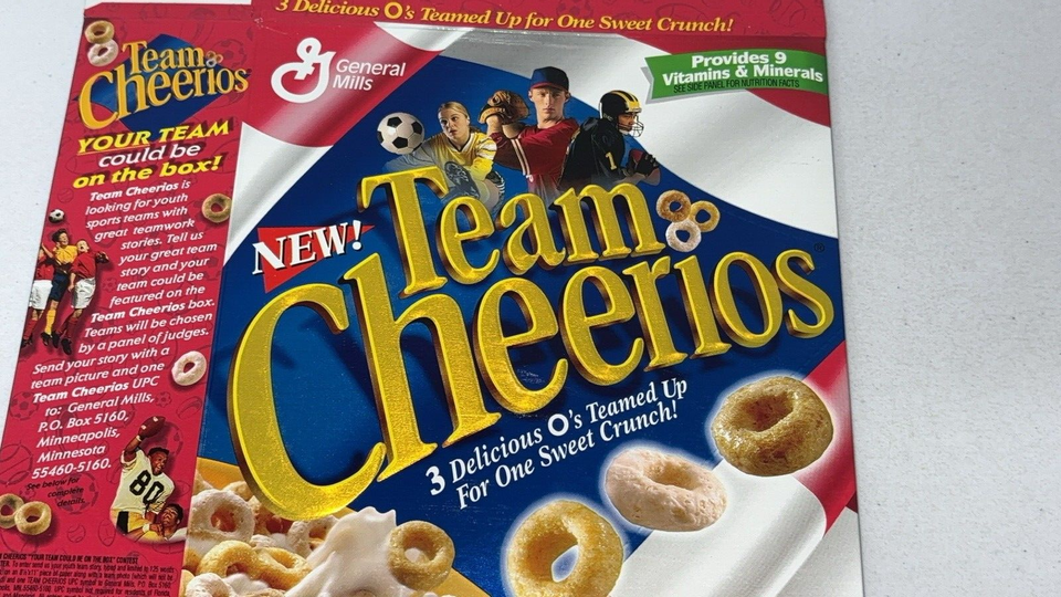 1996 Team Cheerios Vintage Flat Cereal Box - Westminster HS Baseball ...