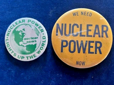 Two Vintage Pro-Nuclear Power Buttons/Pinbacks - 3.25" & 2.5" | eBay
