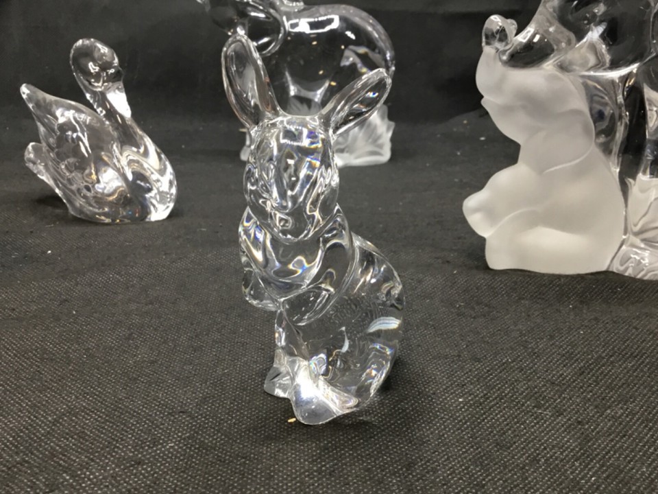 Lot of (5) Lead Crystal LENOX Animal Figurines Elephant Rabbit Swan O20 ...