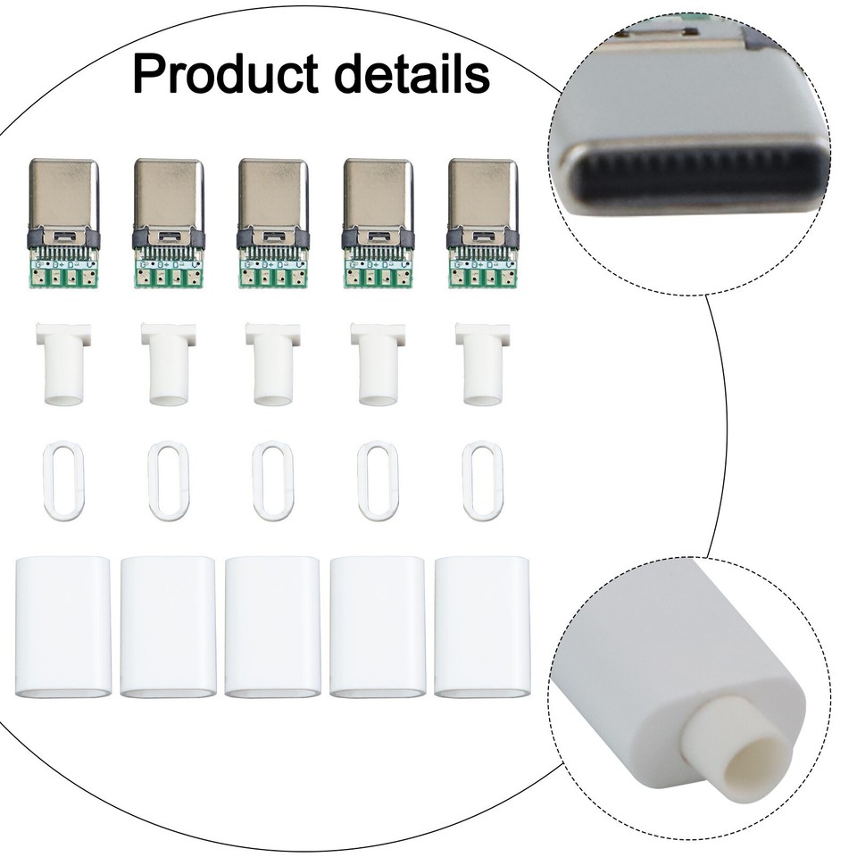 Last Brand New Interface Plug C Male Connector USB Solder Type 5PCS 5V ...