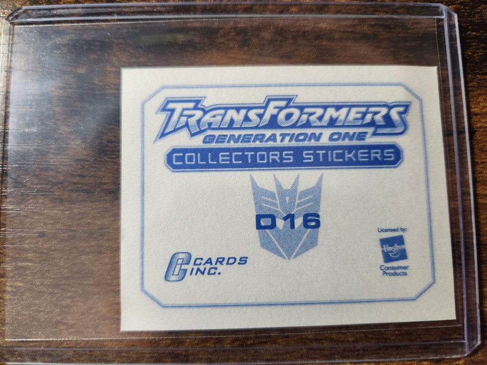2003 Cards Inc. Transformers Generation 1 Stickers Galvatron #D16 ...