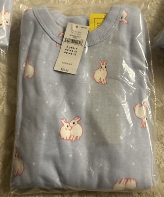 NWT Baby Gap Girls Bunny Rabbit Print Easter Long Sleeve Pajamas 2PC Sz ...