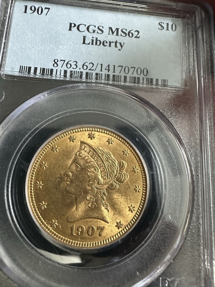 1907 $10 Liberty Head Gold Coin PCGS MS62 | eBay