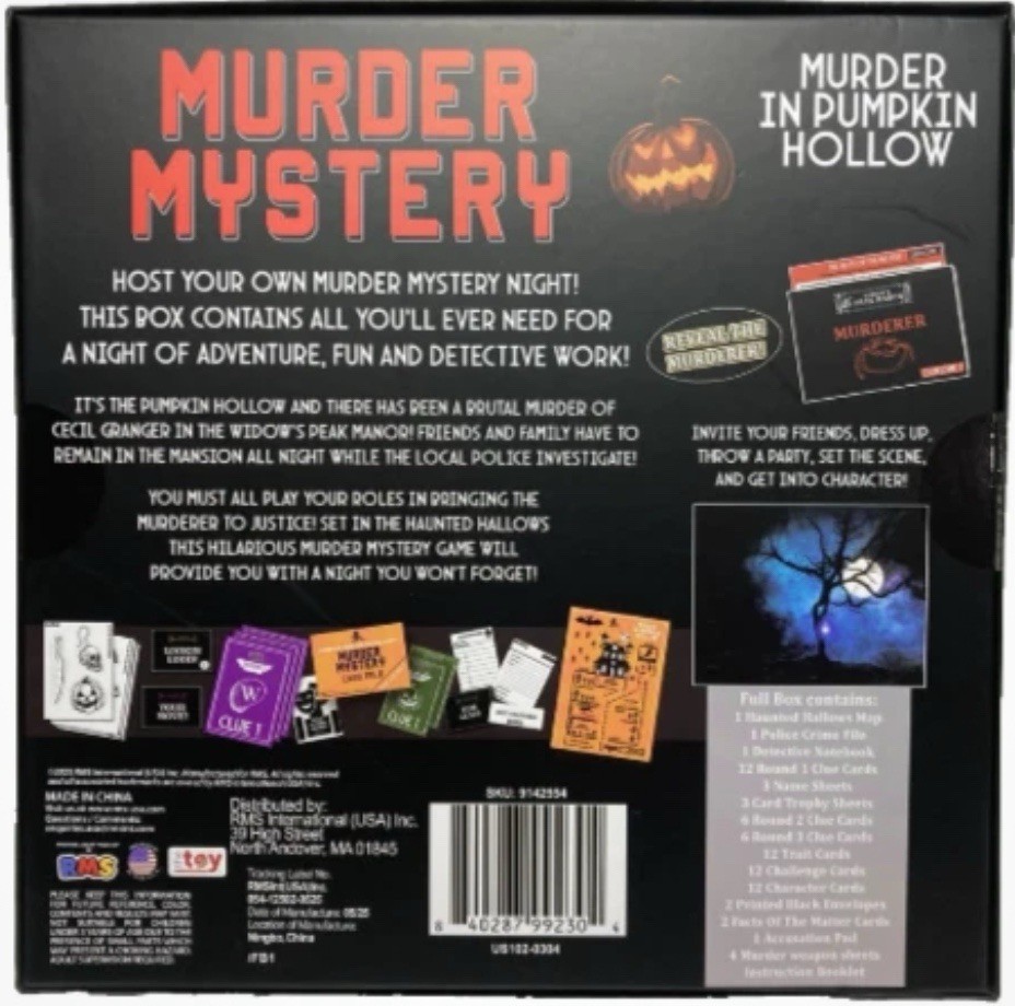 NEW Murder Mystery - Murder in Pumpkin Hollow, Halloween Family Game ...