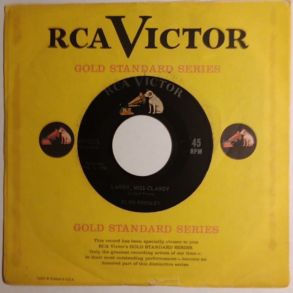 ELVIS PRESLEY 45 SHAKE RATTLE AND ROLL B/W LAWDY MISS CLAWDY RCA VICTOR ...